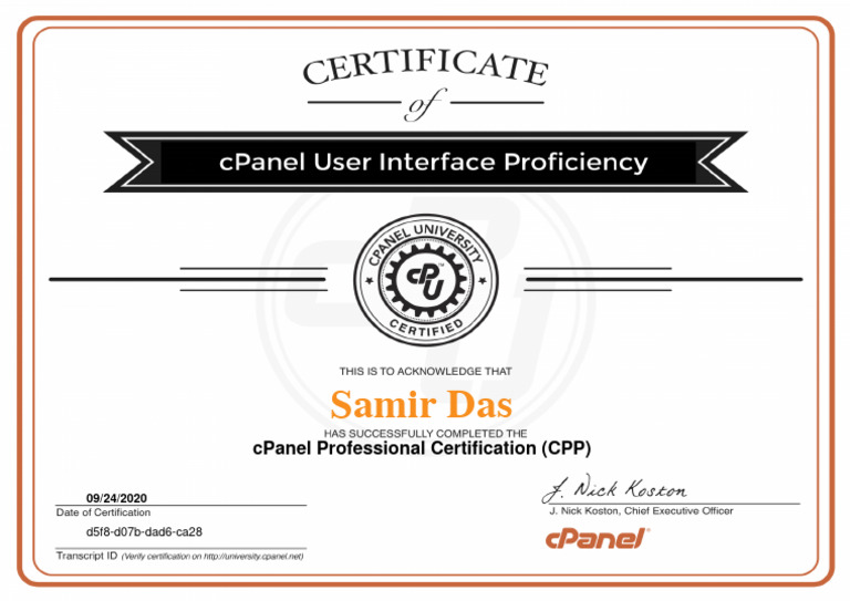 Certification Cpanel Professional Certification CPP | PDF