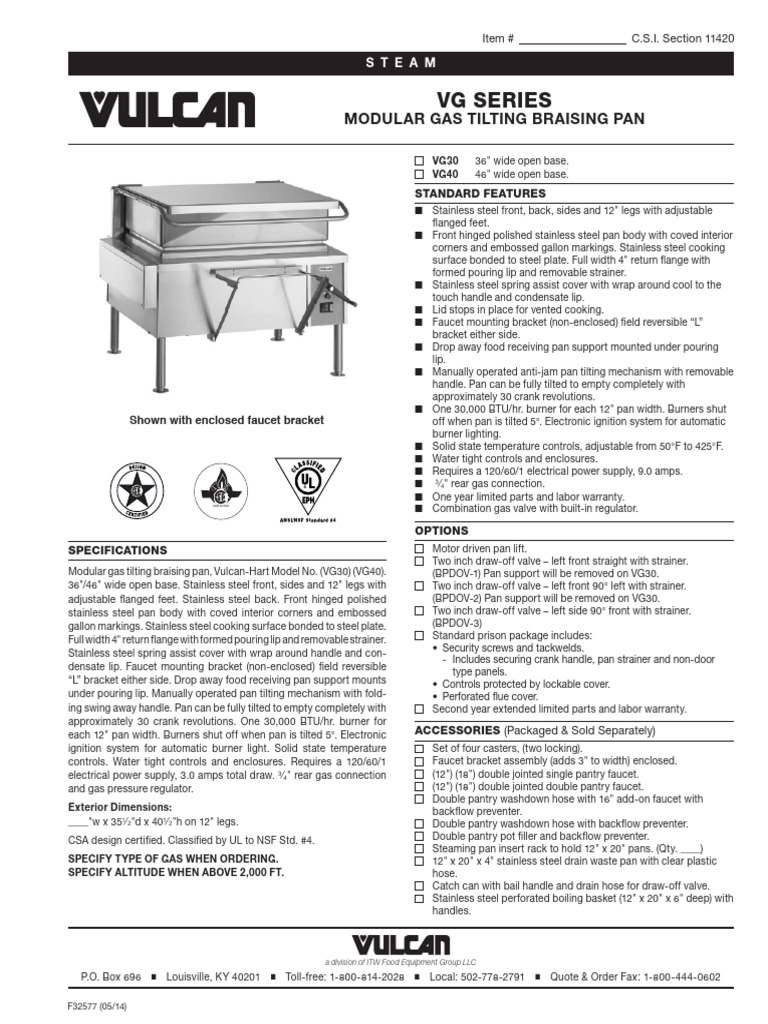 Vulcan Vg30 | PDF | Tap (Valve) | Valve