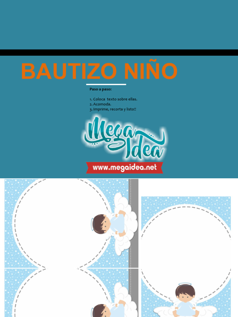 Kit Imprimible Celeste Bautizo Nino | PDF