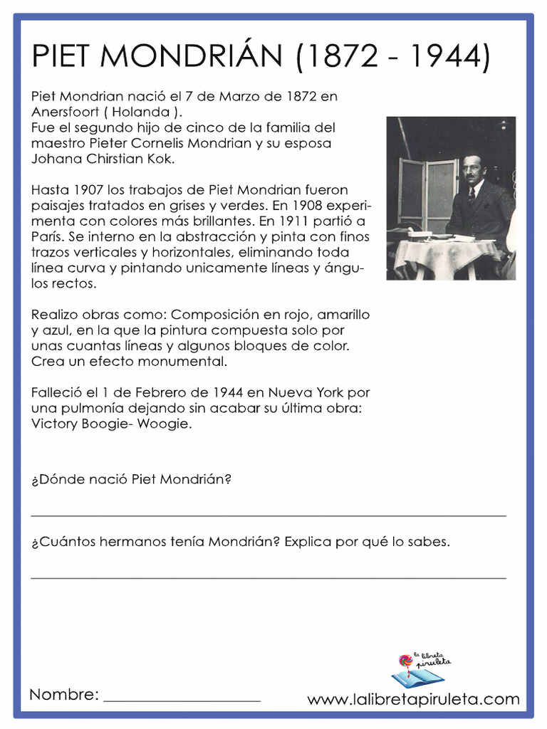 Biografia PIET MONDRIAN | PDF