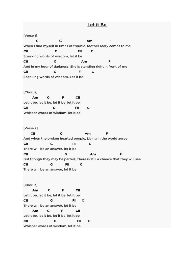 Let It Be Chords | PDF
