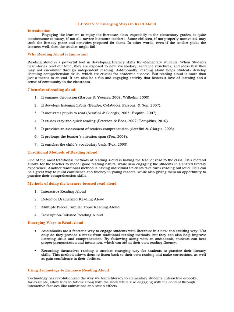 Innovative Read Aloud Strategies | PDF | Reading Comprehension | Teachers