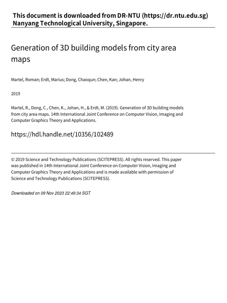 Generation of 3D Building Models From City Area Maps | PDF | Optical ...
