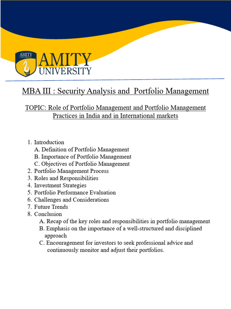 P1-Nature and Scope of Investment Management and Portfolio Analysis | PDF
