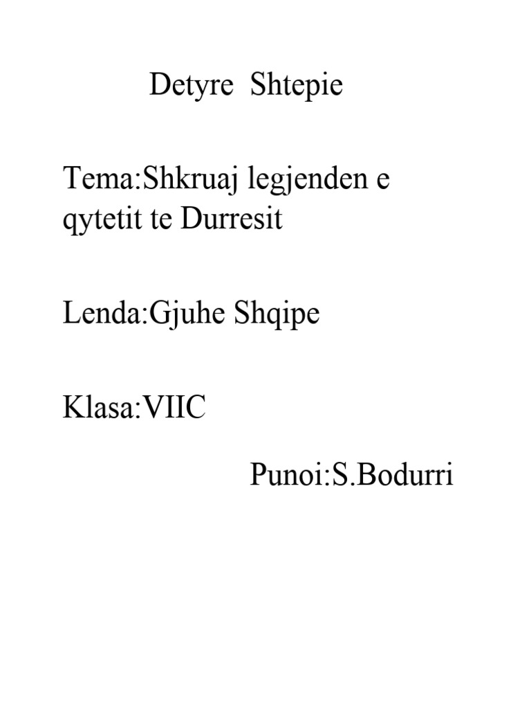 Detyre Shtepie | PDF