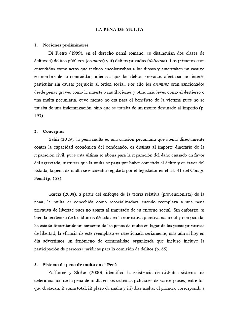 La Pena de Multa | PDF | Castigos | Multa (pena)