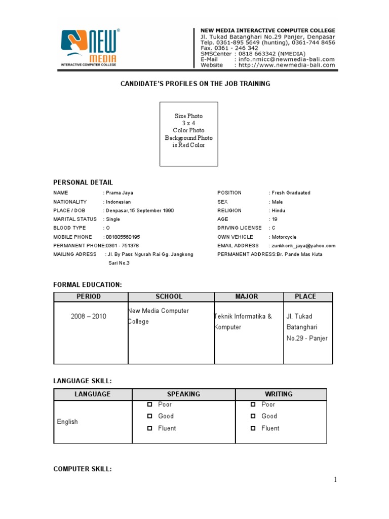 CV PKL | PDF | Social Science | Computers