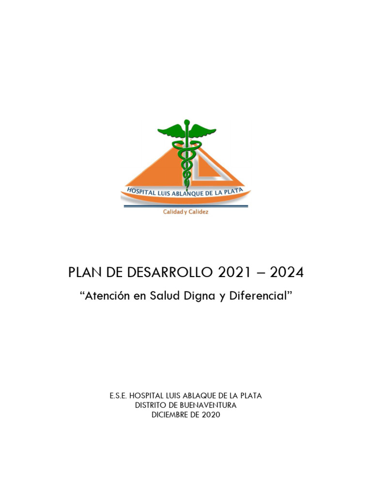 Plan de Desarrollo Institucional HLAP 2021 - 2025 | PDF | Hospital ...