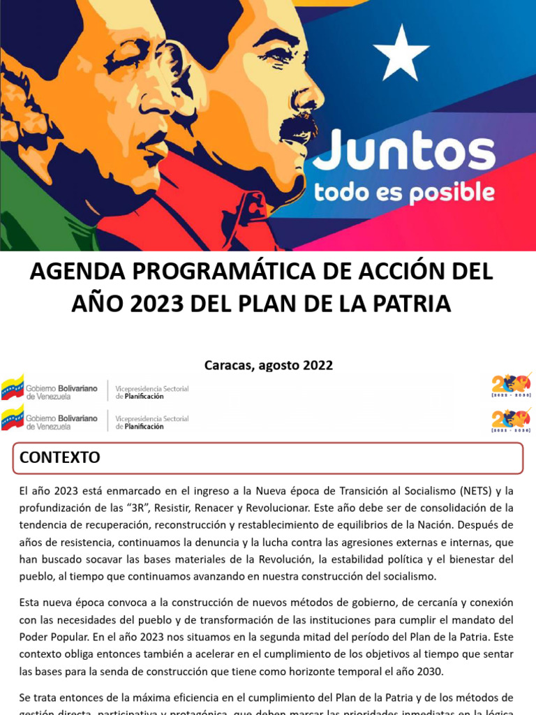 Orientaciones Agenda 2023 | PDF | Planificación | Venezuela