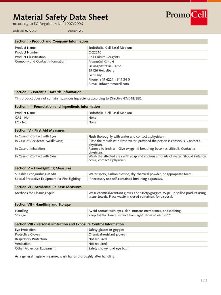 ECBasalMedium PromoCell C22210 | PDF | Firefighting | Water