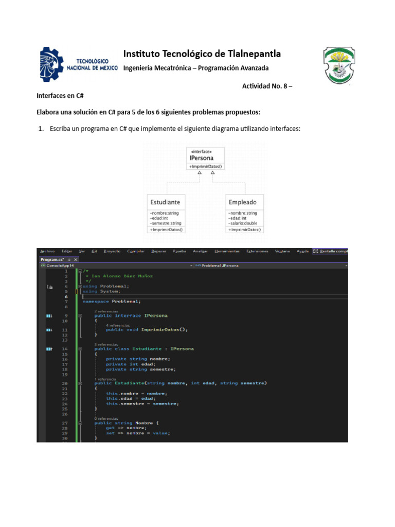 Interfaces en C# para Problemas | PDF