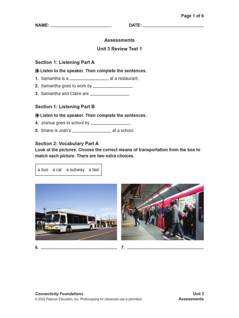 CTY Foundations Assessments Unit 3 Review Test 1 | PDF | Linguistics ...