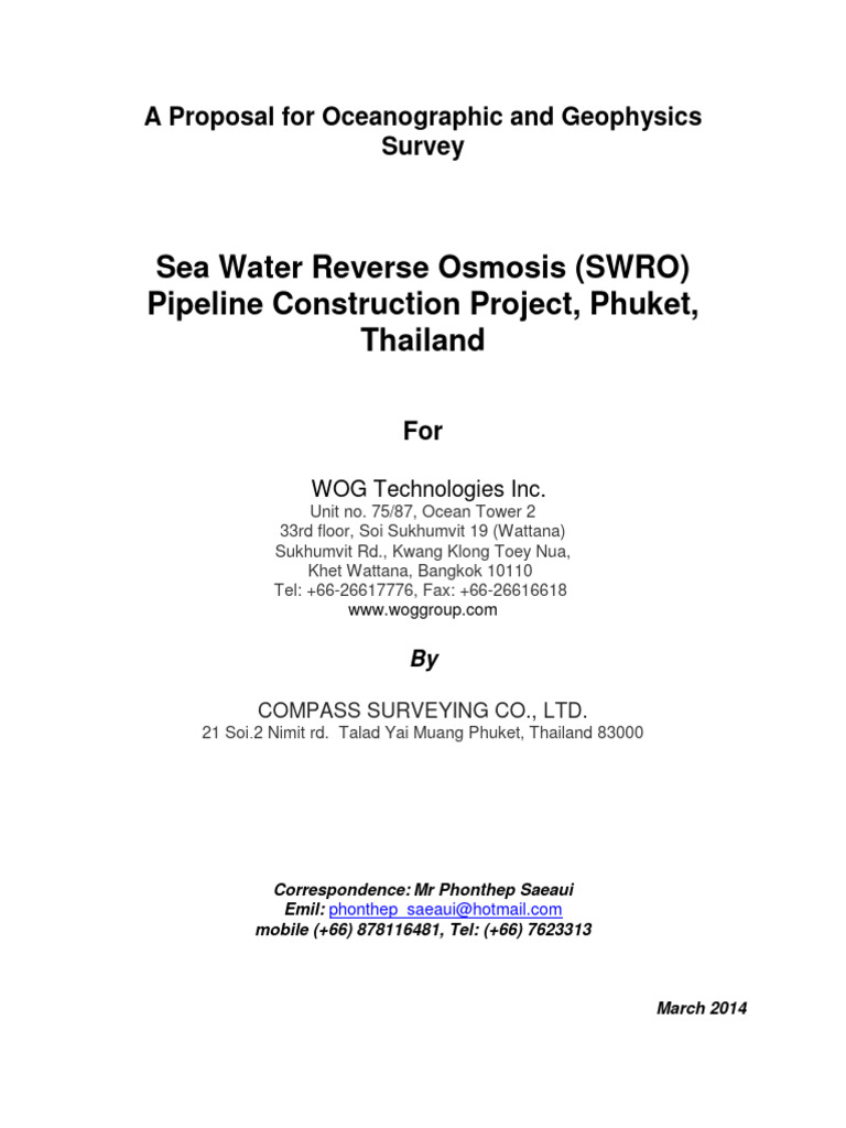 A Proposal for Oceanographic and Geophysics Survey | PDF | Surveying ...