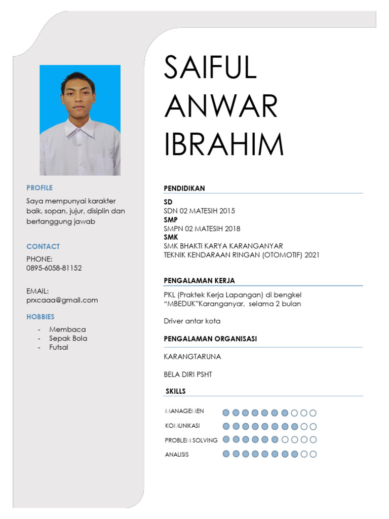 CV - Saiful Anwar Ibrahim | PDF