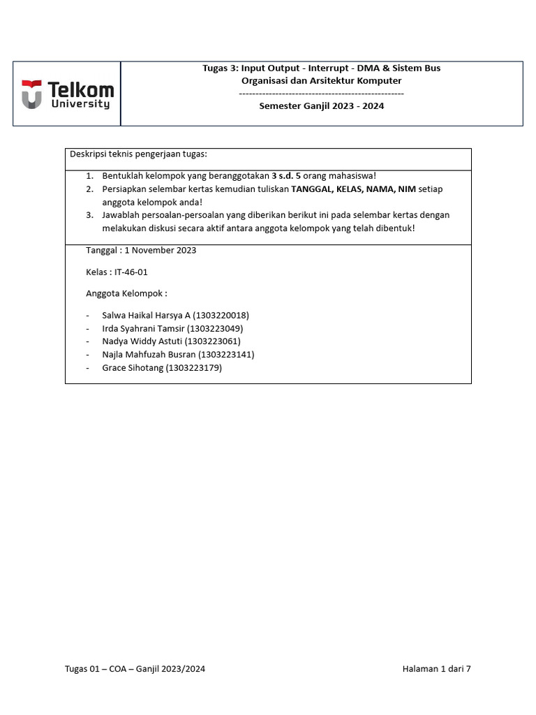 Input Output - Interrupt - DMA Dan Sistem Bus | PDF