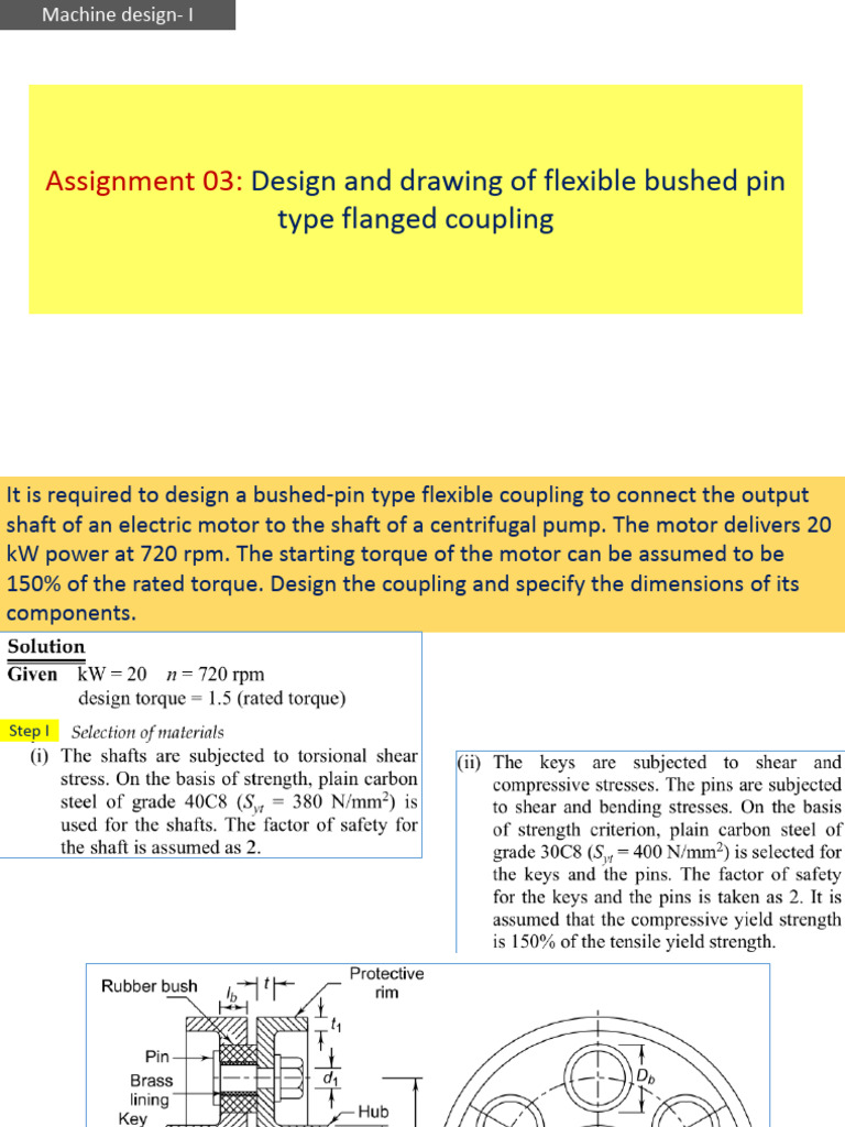 Assignment 03 Design and Drawing of Flexible Bushed Pin Type Flanged ...