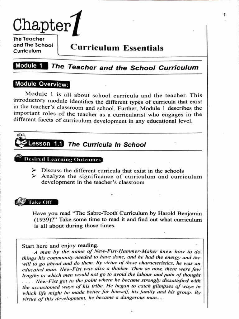 Chapter 1 - Curriculum Essentials | PDF