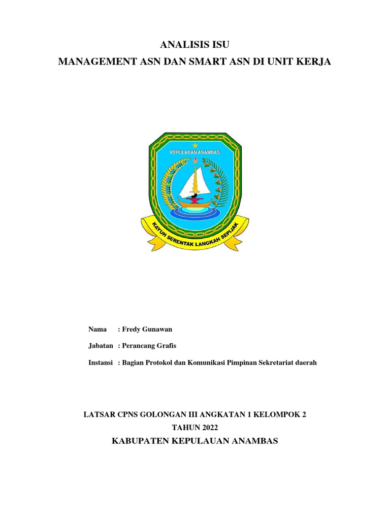 Tugas Individu Analisis Isu Manajemen Asn Dan Smart Asn Di Unit Kerja | PDF