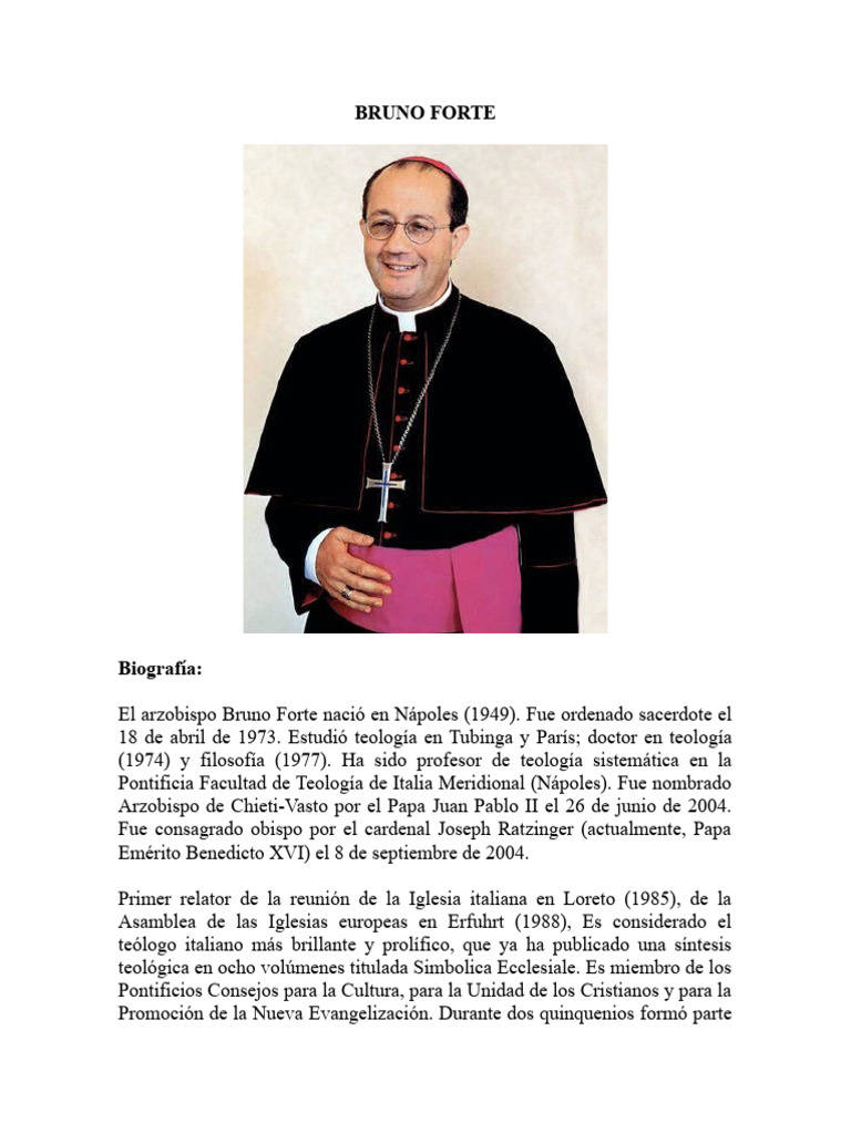 Bruno Forte | PDF | eucaristía | Iglesia Católica