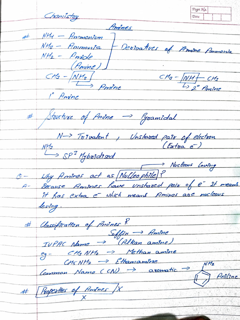 Amine Notes by VMC | PDF | Amine | Chemistry
