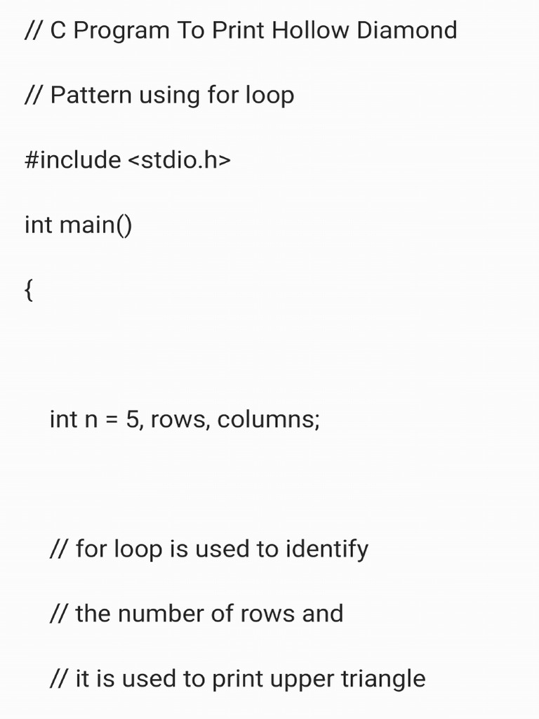 Hollow Diamond Pattern | PDF