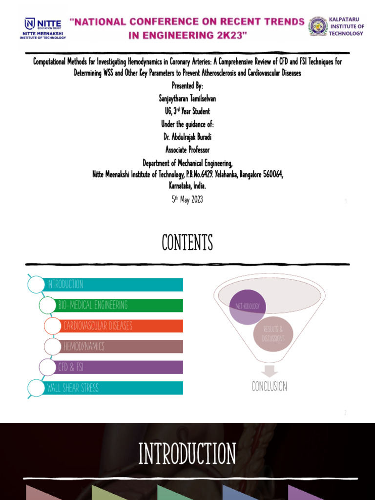 Review Paper 1 KIT Tiptur PPT | PDF | Hemodynamics | Atherosclerosis