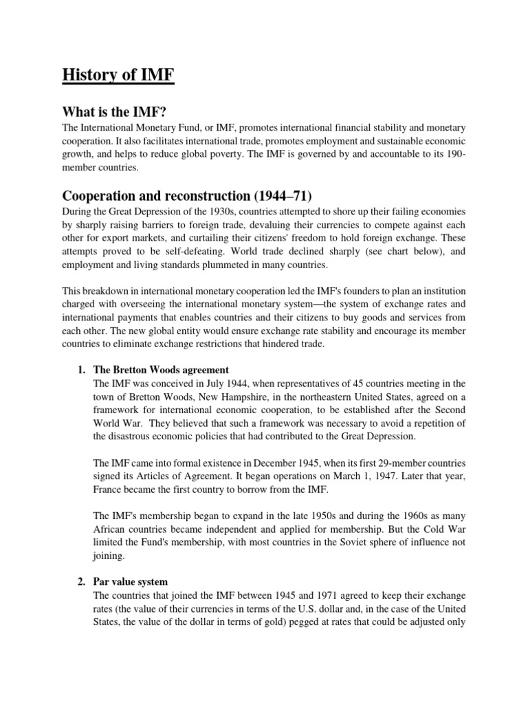 IMF Assignment | PDF | International Monetary Fund | Bretton Woods System