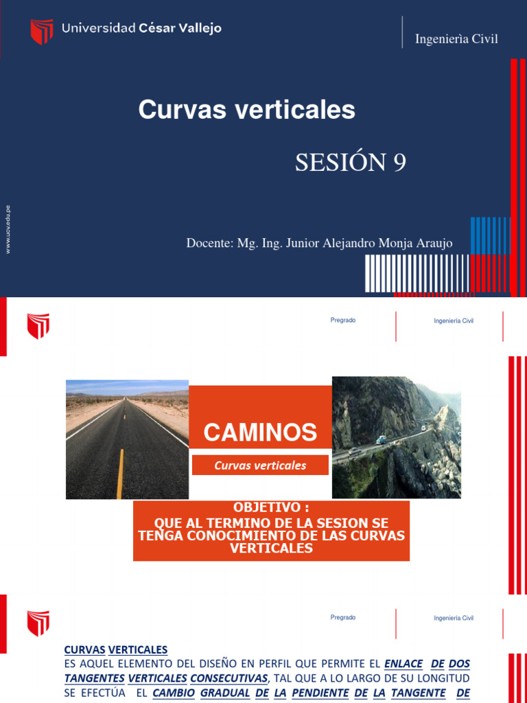 Curvas Verticales en Ingeniería Civil | PDF | Métodos y materiales de ...