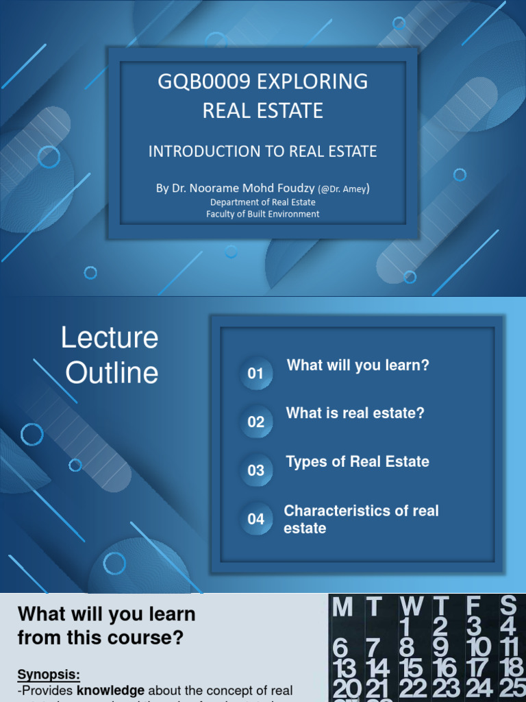 Week 1 Introduction (Ses 23 - 24) | PDF | Real Property | Prices