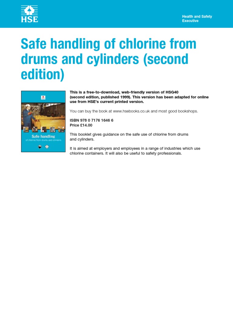 Safe Handling of Chlorine From Drums and Cylinders (Second Edition ...