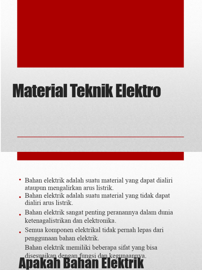 Material Teknik Elektro dan Sifatnya | PDF