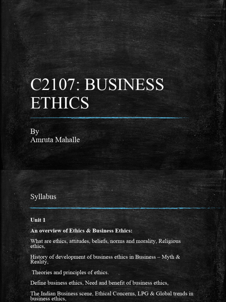 Business Ethics Unit 1 | Download Free PDF | Attitude (Psychology ...