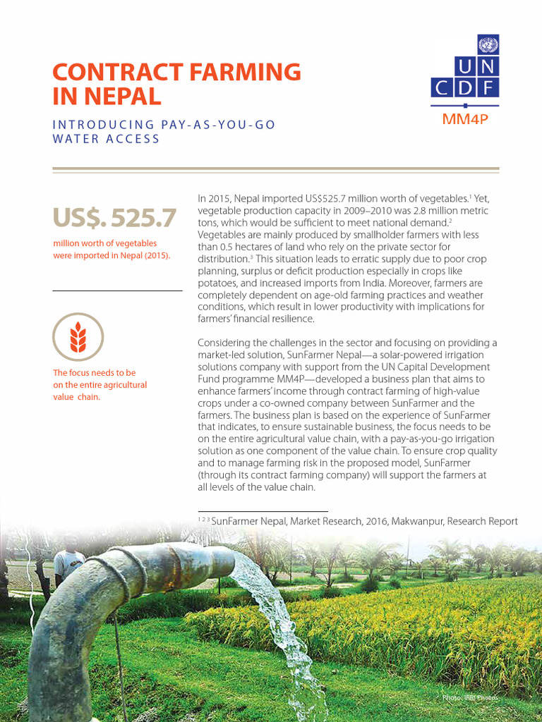 Contract Farming in Nepal-Introduction | PDF | Agriculture | Smallholding