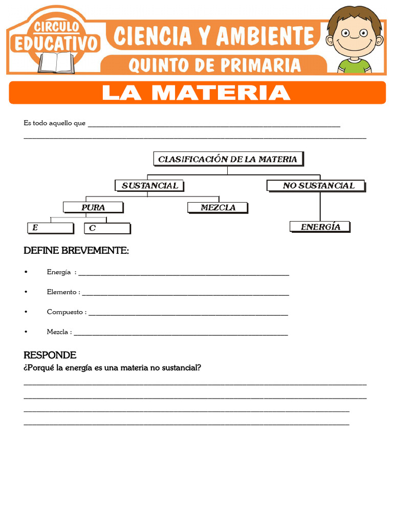 La Materia para Quinto de Primaria | PDF | Compuestos químicos ...