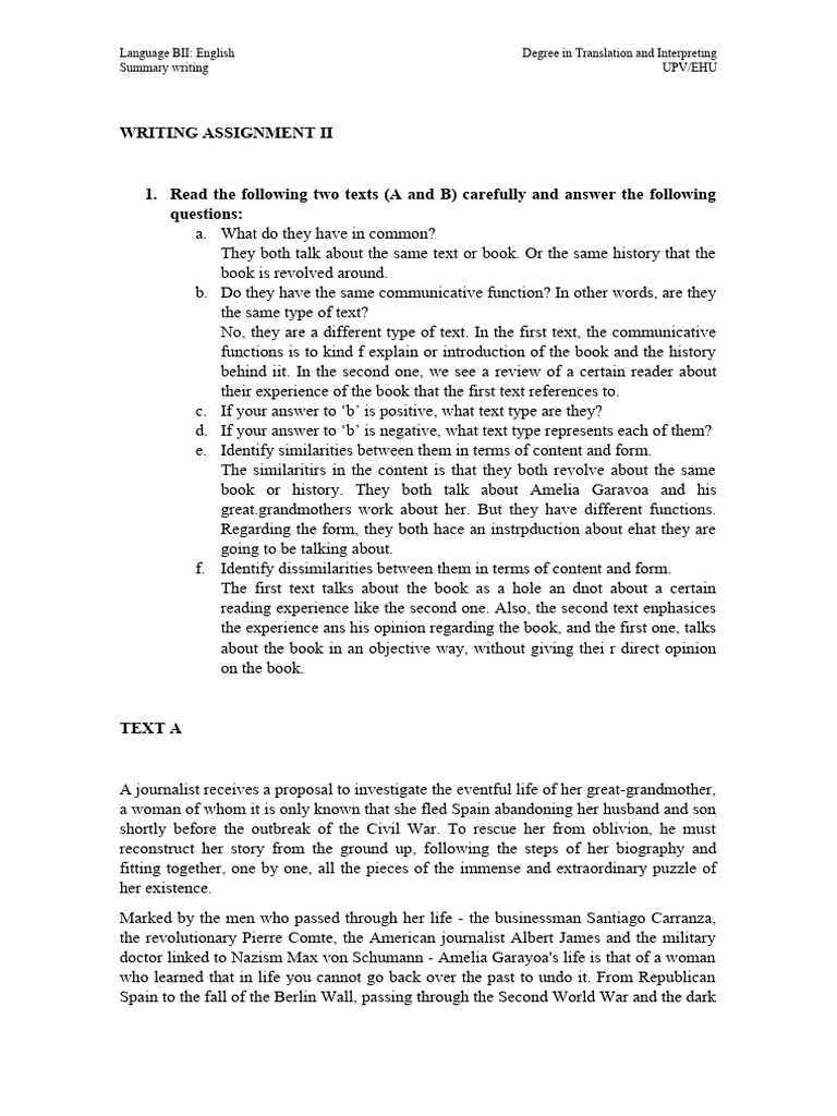 Writing Assignment 2 - 22 23 - Exercise 1 | PDF