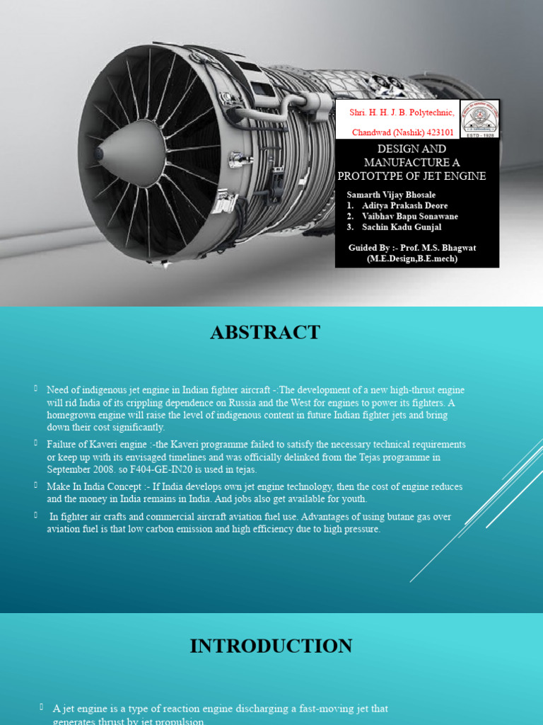 Design and Manufacture A Prototype of Jet Engine: Shri. H. H. J. B ...
