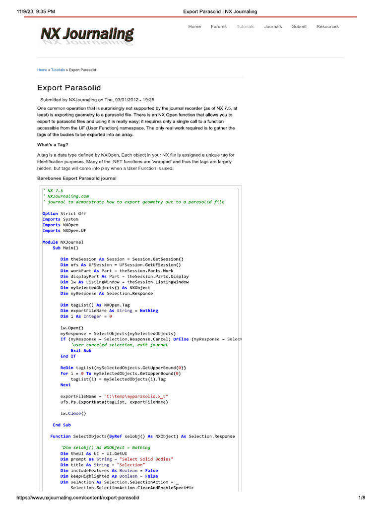 Export Parasolid Data | PDF