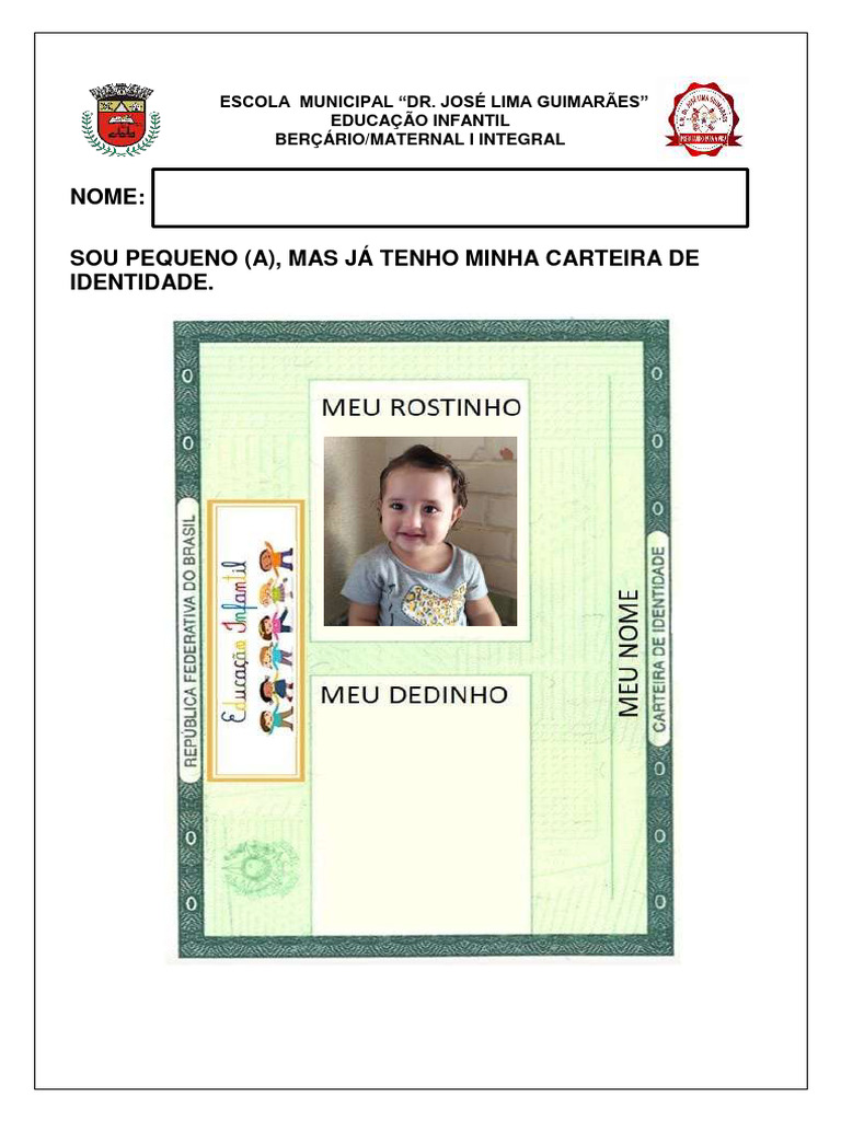 Atividade Carteira Identidade Ana Liz | PDF