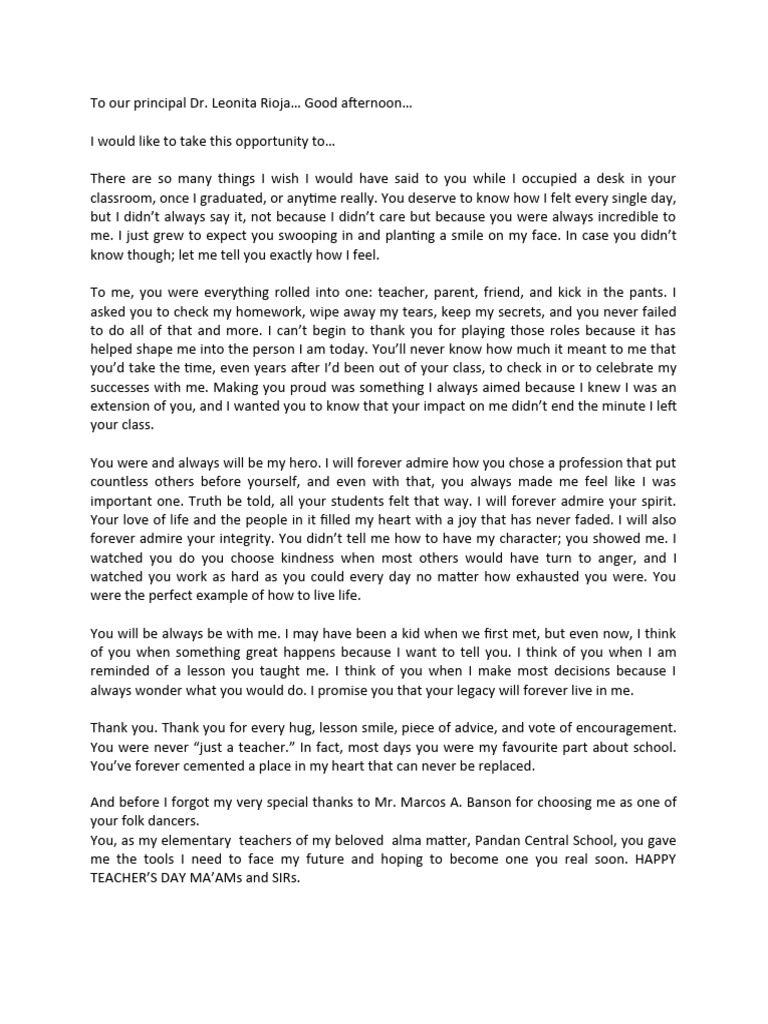 Message For Teachers | PDF