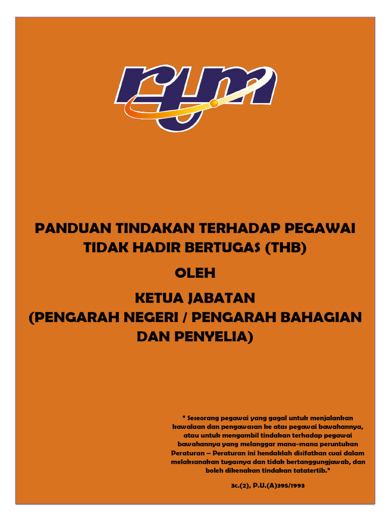 Garis Panduan Pengurusan Ketidakhadiran Warga RTM | PDF Garis Panduan Pengurusan Ketidakhadiran Warga RTM | PDF