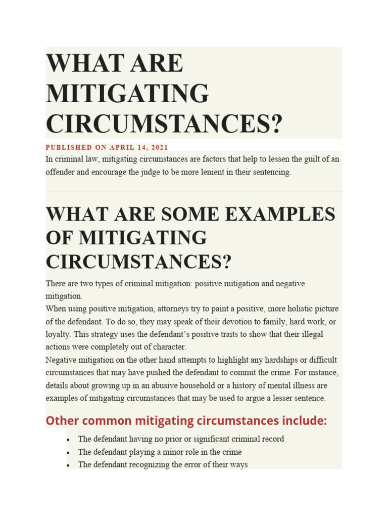 What Are Mitigating Circumstances | PDF | Social Science | Self-Improvement
