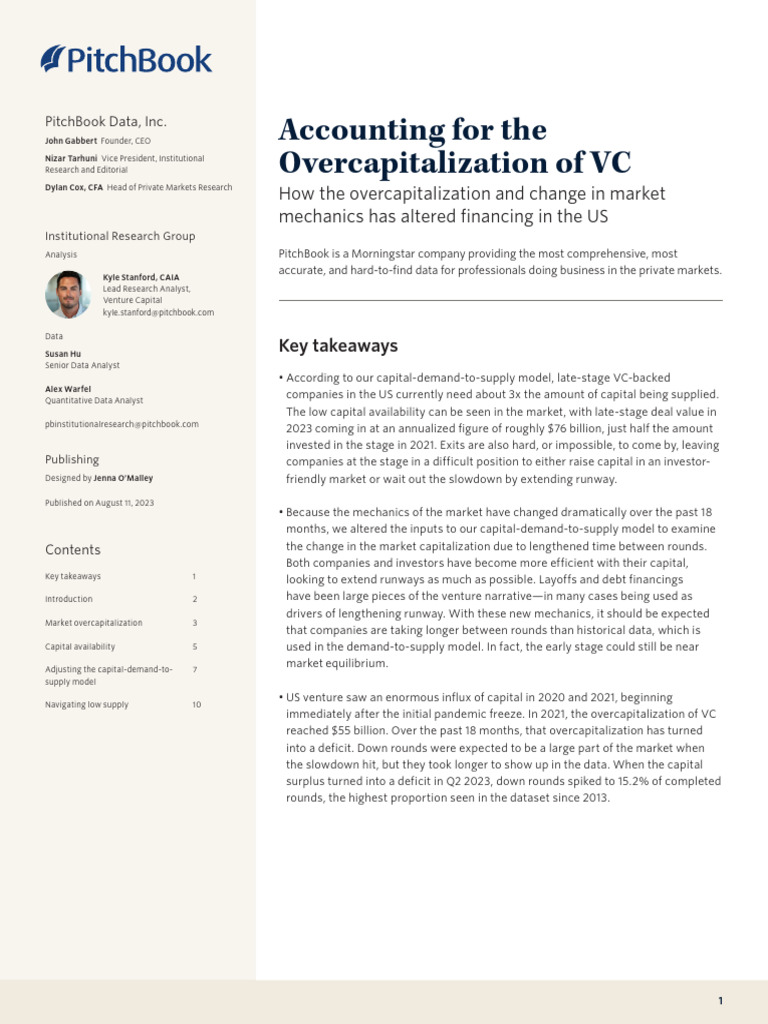 Q3 2023 PitchBook Analyst Note Accounting For The Overcapitalization of VC | PDF | Venture ...