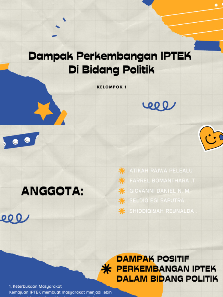Dampak Perkembangan Iptek Di Bidang Politik Kelompok 1 Pdf 