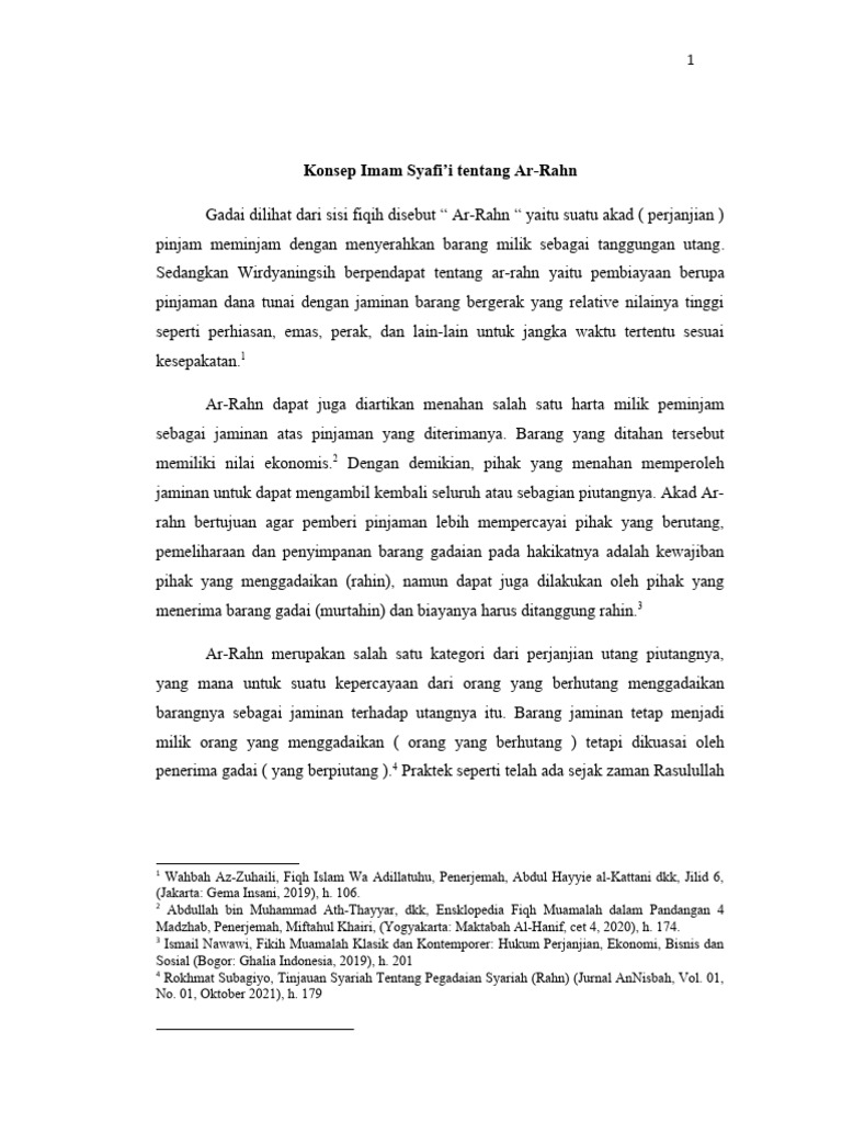 Konsep Imam Syafi Tentang Rahn | PDF