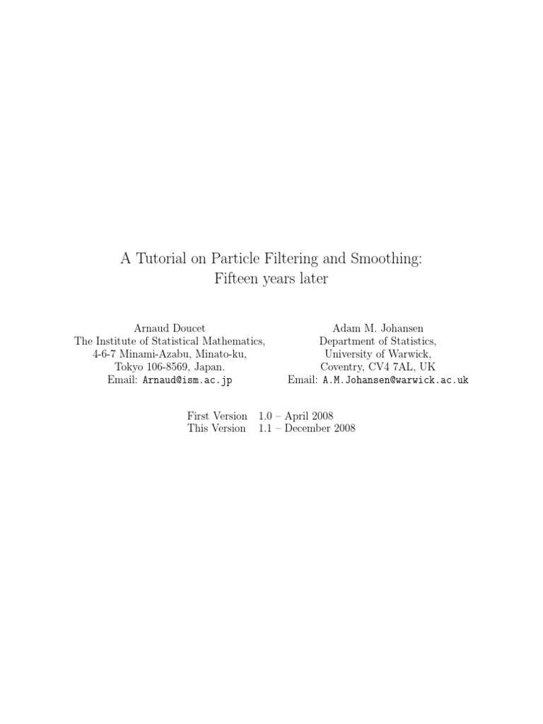 Particle Filter Tutorial | PDF | Monte Carlo Method | Resampling (Statistics)