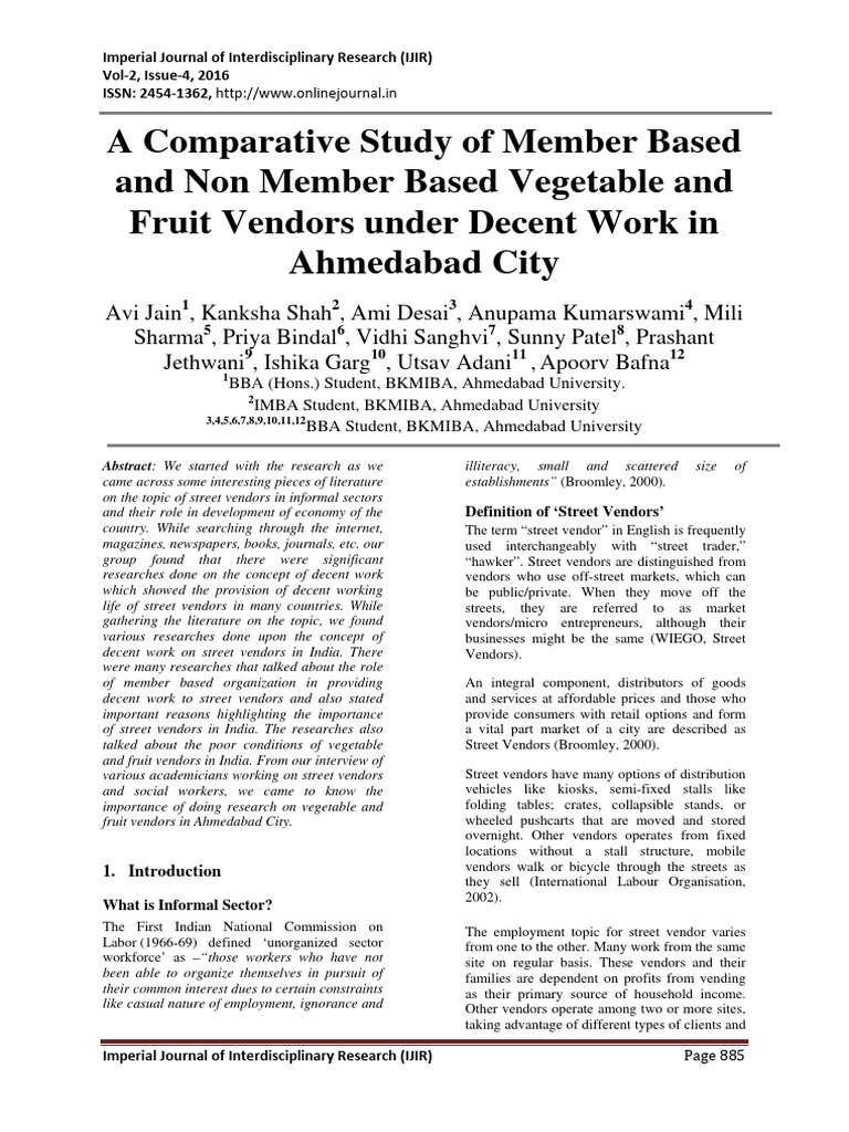 A Comparative Study of Vegetable and Fru | PDF | Workforce | Employment