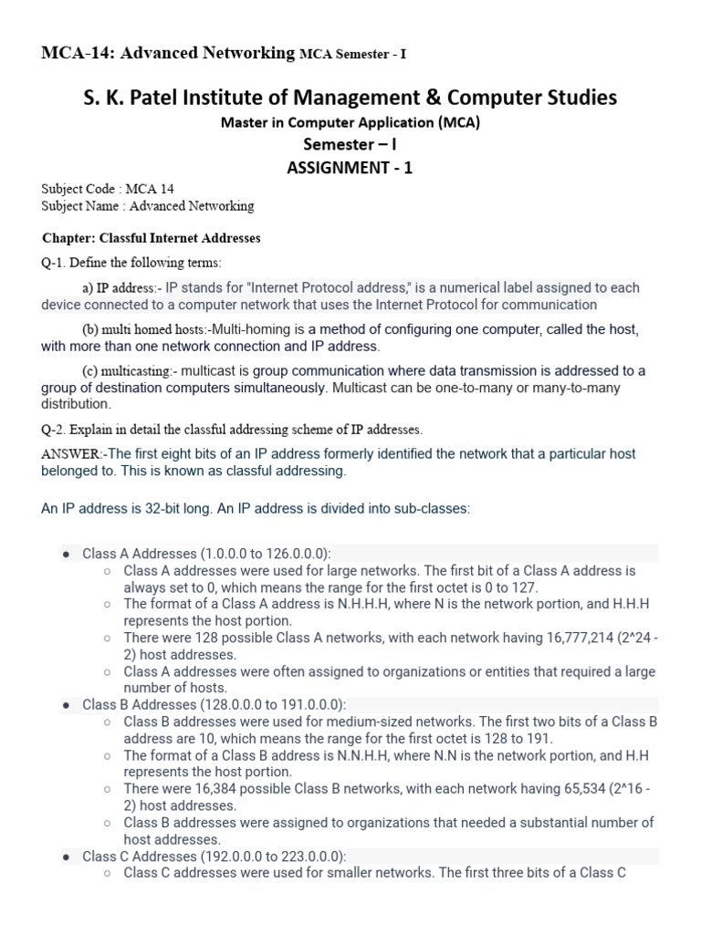 AN Assignment 1 2023 | PDF | Internet Protocols | Computer Network