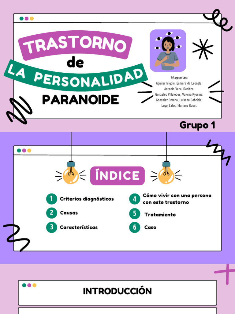 Trastorno de La Personalidad Paranoide | PDF | Medicina CLINICA | Salud ...