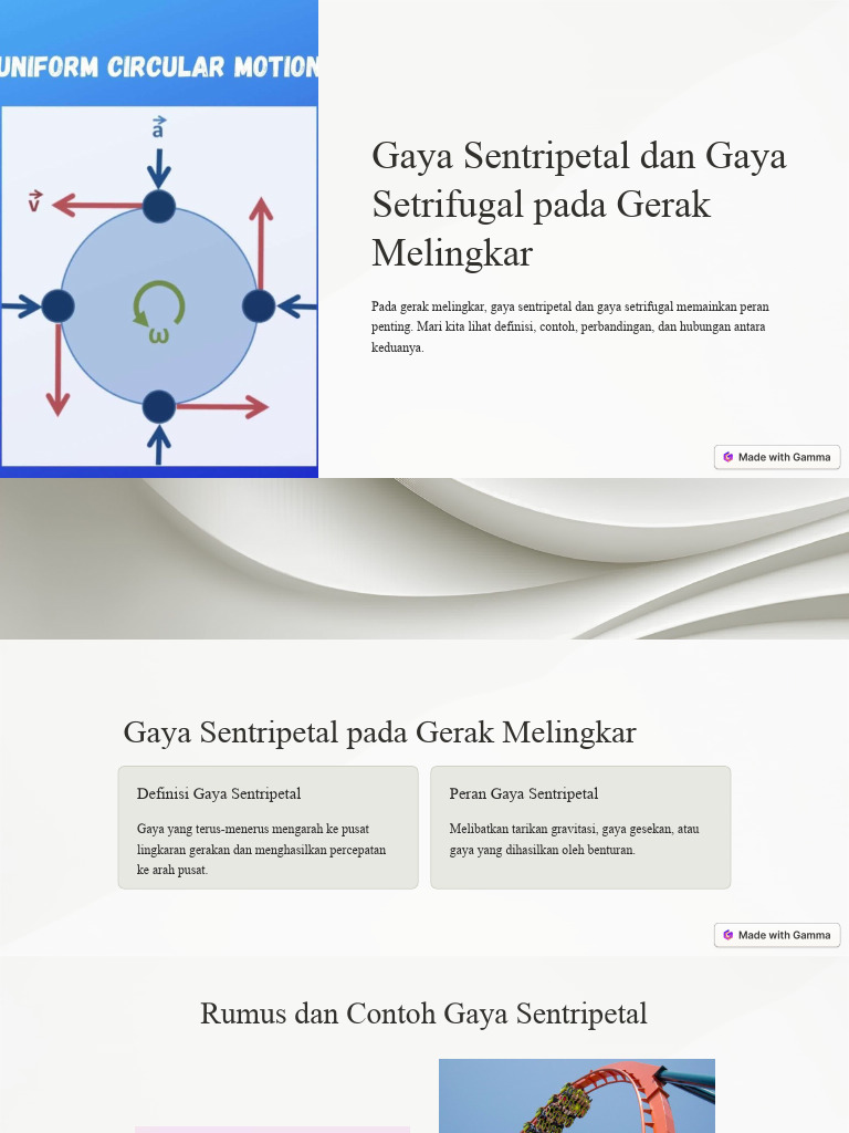 Gaya Sentripetal Dan Gaya Setrifugal Pada Gerak Melingkar | PDF