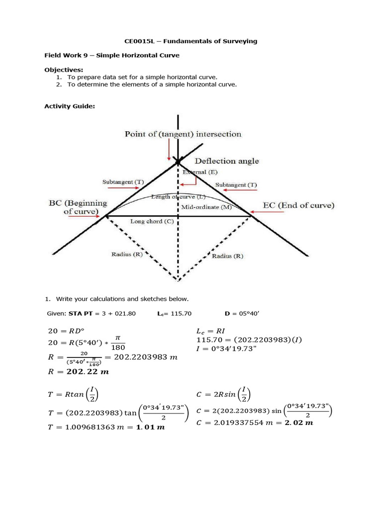 Activity-09-Simple-Horizontal-Curve-Group-3 | PDF | Geometry ...